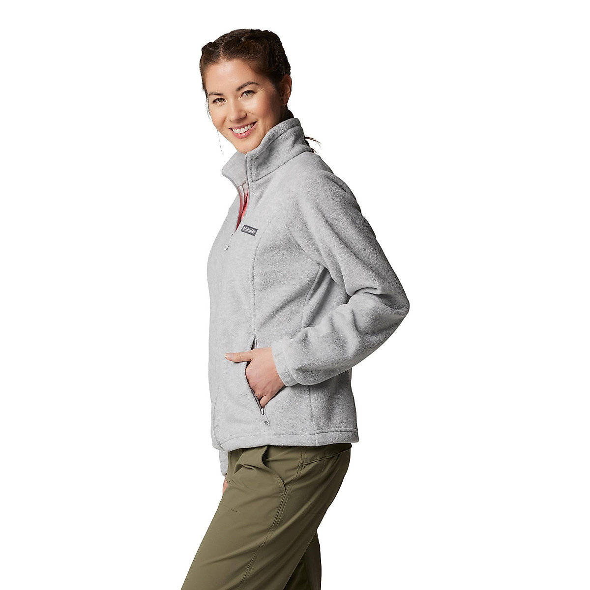 Columbia Womens Benton Springs Full Zip Fleece Jacket, Cirrus Grey Heather, Medium