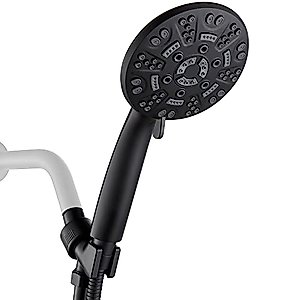 Matte Black 8 Functions Shower Head with handheld, High Pressure Shower Head Set with Hose Adjustable Bracket
