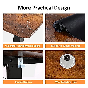farexon 55 x 24 Inch Electric Standing Desk Adjustable Height, Sit-Stand Desk with Oversized Mouse Pad， Double Crossbeam Structure, Four Preset Heights, 27''-45'' Lifting Range Stand up Desk