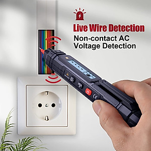 Voltage Tester, LONVOX Non-Contact Voltage Tester with 12-1000V/48-1000V AC Dual Range, Flashlight, Audible and Visual Alarm, LED Display, Wire Breakpoint Tester, Electrical Tester for Home Renovation