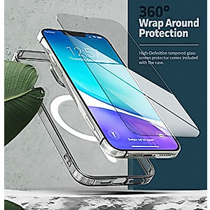 Encased Wallet Case Set Designed for iPhone 14 Plus Case with Magnetic Kickstand Card Holder (Screen Protector Included) Compatible with MagSafe, Crystal Clear (3-in-1)
