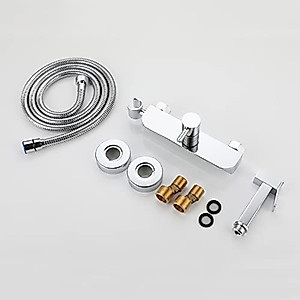 MINJING Bidet Sprayer Kit for Toilet Chrome Wall Mounted Bidet Attachment Faucet Single Handle Hot and Cold Bathroom Toilet Bidet Mixer Spray Kit,Shower Hose