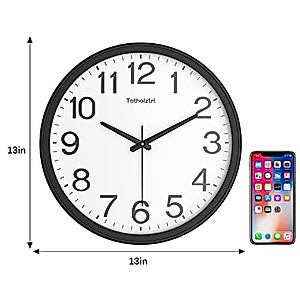 Totholztri Wall Clock 13 inch Including AA Battery and Hook