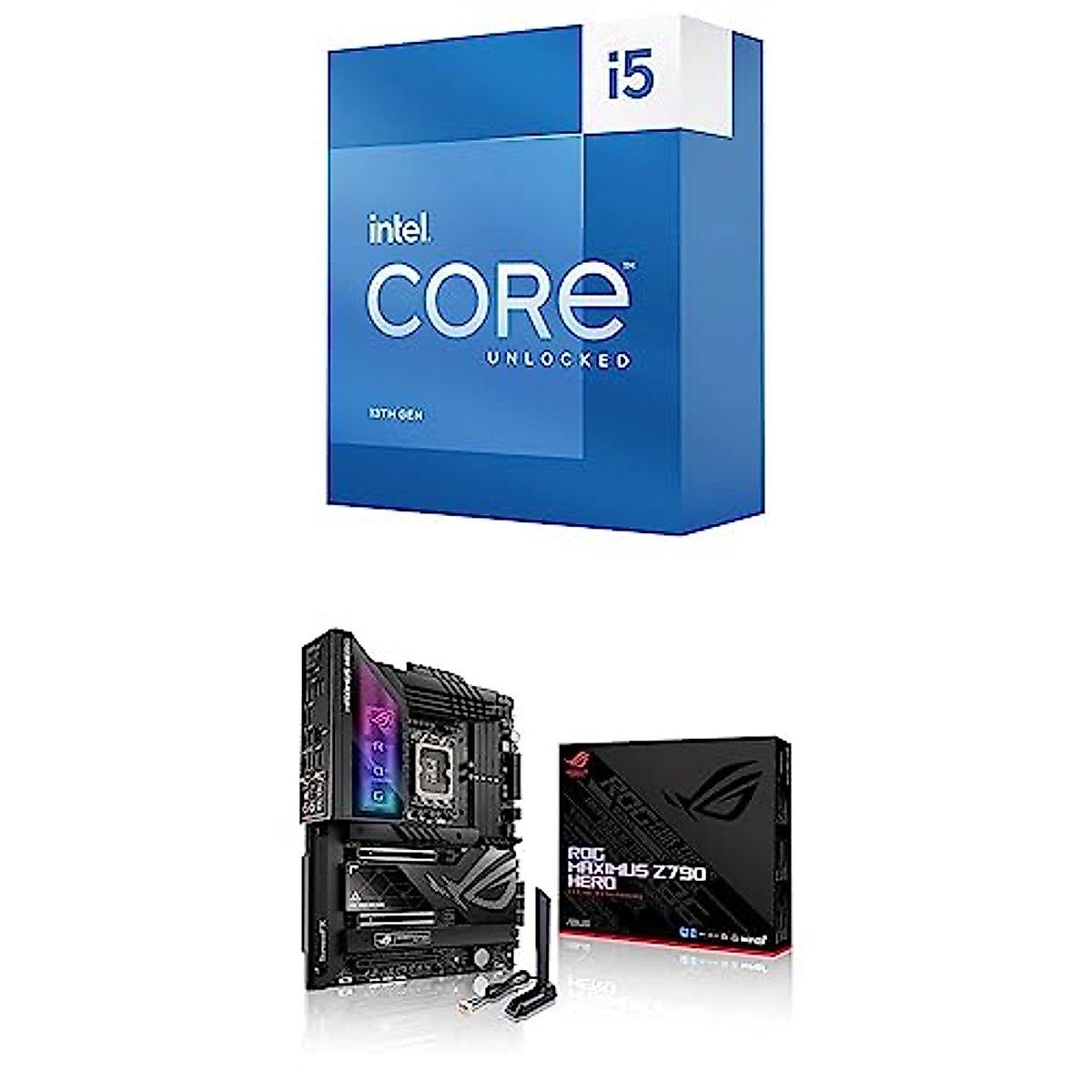 Intel Core i5-13600K Desktop Processor 14 cores (6 P-cores + 8 E-cores) 24M Cache & ASUS ROG Maximus Z790 Hero (WiFi 6E) LGA 1700(Intel®13th&12th Gen) ATX Gaming Motherboard(PCIe 5.0,DDR5,20+1power