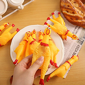LovesTown 16PCS Rubber Chickens, Screaming Chicken Toys, Chicken Squeaky Toy Squeeze for Kids Party Favors Prank Toys Dog Toys