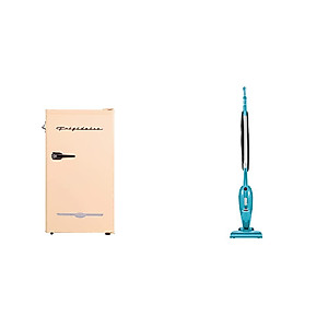 Frigidaire Retro Bar Fridge Refrigerator with Side Bottle Opener, 3.2 cu. Ft, Coral + Bissell Featherweight Stick Lightweight Bagless Vacuum With Crevice Tool, 2033