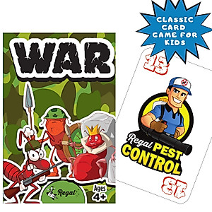 Regal Games War Card Game for Kids 4 5 6 7 8+ | Funny Travel Board Playing Game for Families (1 Pack)