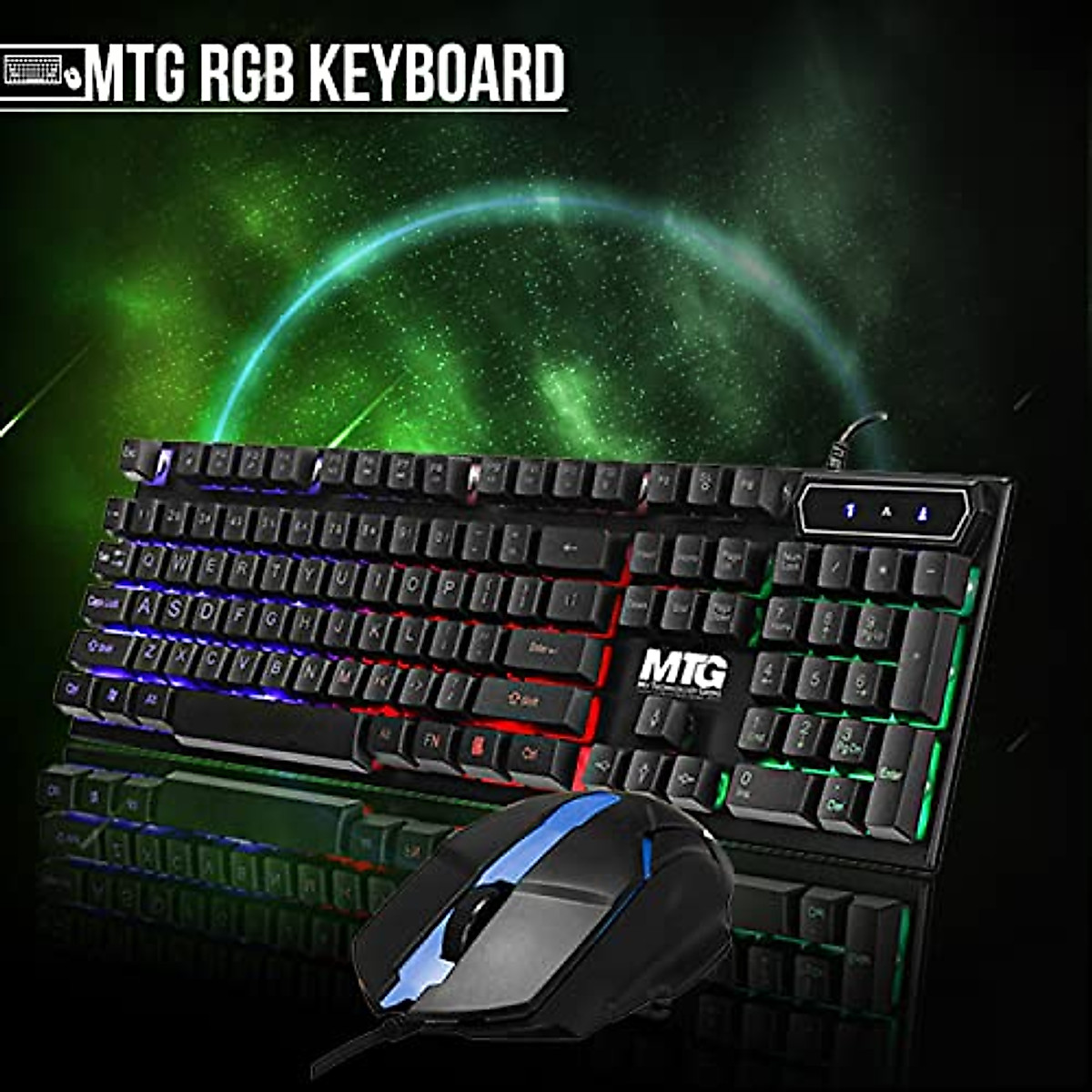 Gaming Desktop PC, Intel i5 6th, TechMagnet Galaxy, 16GB RAM, 1TB SSD, MTG New Dual 24 Inch Monitor, RGB Keyboard Mouse, GT 1030, Speaker, Webcam, Win 10 Pro (Renewed)