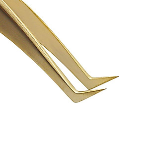 Ms.Queen Eyelash Extension Tweezers Set-Precision Tweezers for 2D-6D Volume&Individual False Lashes Extensions with PU Storage Case-Golden (Volume Tweezers/M003-2)