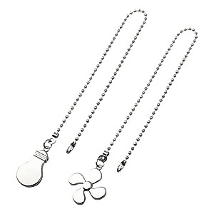 defutay Ceiling Fan Pull Chain - Fan Metal Lighting Pendant Chain Ceiling Fan Zipper Accessories Decoration - Suit for Fans and Light Fixtures Pulls Extension or Replacement (Silver)