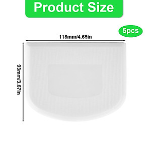 5pcs 4.6x3.6" Dough Bowl Spatula, Dough Cutter Multi-Function Dough Scraper Food Scrappers Plastic Kitchen Bowl Scraper Tool for Pastry Cake Bread Pizza Baking (White)