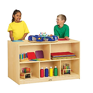 Jonti-Craft 3920JC Low Double-Sided Island, Yellow, 29.5 x 48 x 28.5 in