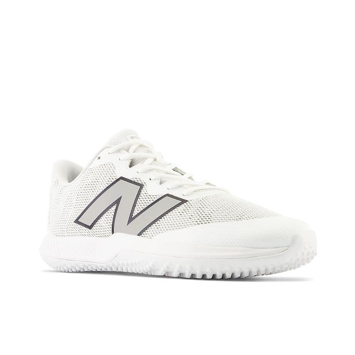 New Balance Unisex FuelCell 4040 V7 Turf Trainer Baseball Shoe, Optic White/RAIN Cloud, 5.5 US Men