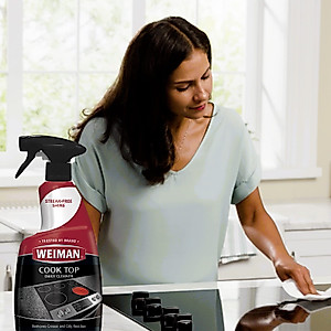 Weiman Daily Cooktop Cleaner with Microfiber Cloth Included for Glass Ceramic and Induction Cook Tops, 22oz