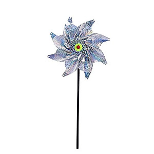 ZYHO Airlove Reflective Pinwheels, 1Pack Extra Sparkly Pinwheels for Garden Decor, Scare Birds Away from Garden Yard Patio Lawn Farm