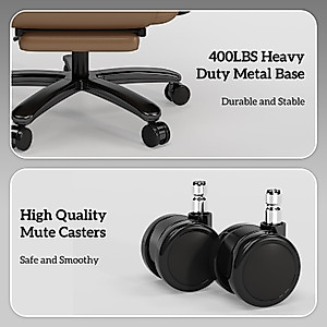 GYI Big and Tall Office Chair 400LBS with Wide Seat and Arms, 160° Reclining Office Chair with Footrest, Comfortable Executive Office Desk Chair High Back, Computer Chair Home Office