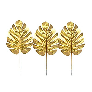 Garneck 36 pcs Home Decoration Faux Plants Artificial Plants Wedding Decoration Faux Palm Tree Indoor Jungle Leaves Silk Turtle Leaf Monstera Leaves Fake Palm Leaves Household Silk Leaves