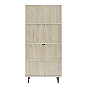 Walker Edison Secretary Hutch Wood Desk with Keyboard Drawer Bookshelf Storage Home Office Storage Cabinet, 64 Inch, Birch