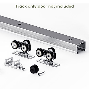 EaseLife 5FT/60in Sliding Pocket Door Hardware Kit,Commercial Grade,Aluminum Box Rail Kit,Slide Smoothly Quietly,Easy Install,No Door (60" Track Kit for 23"~30" Wide Single Door)