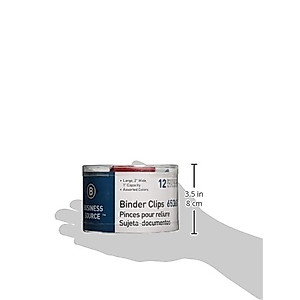Business Source General Supplies Binder Clip, Large 2"W (65363)
