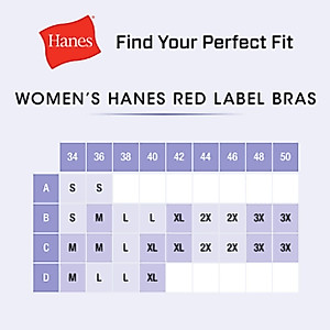 Hanes Wireless Bra, Seamless Bra with Full Coverage, Comfort Flex Wirefree, Perfect Coverage (Smart Sizes XS to 3XL)