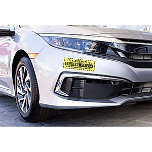 Student Driver Car Bumper Magnet - Auto Learning to Drive Magnetic Sign - 3x9 in. 2 Pack Caution Student Driver and Terrified Parent