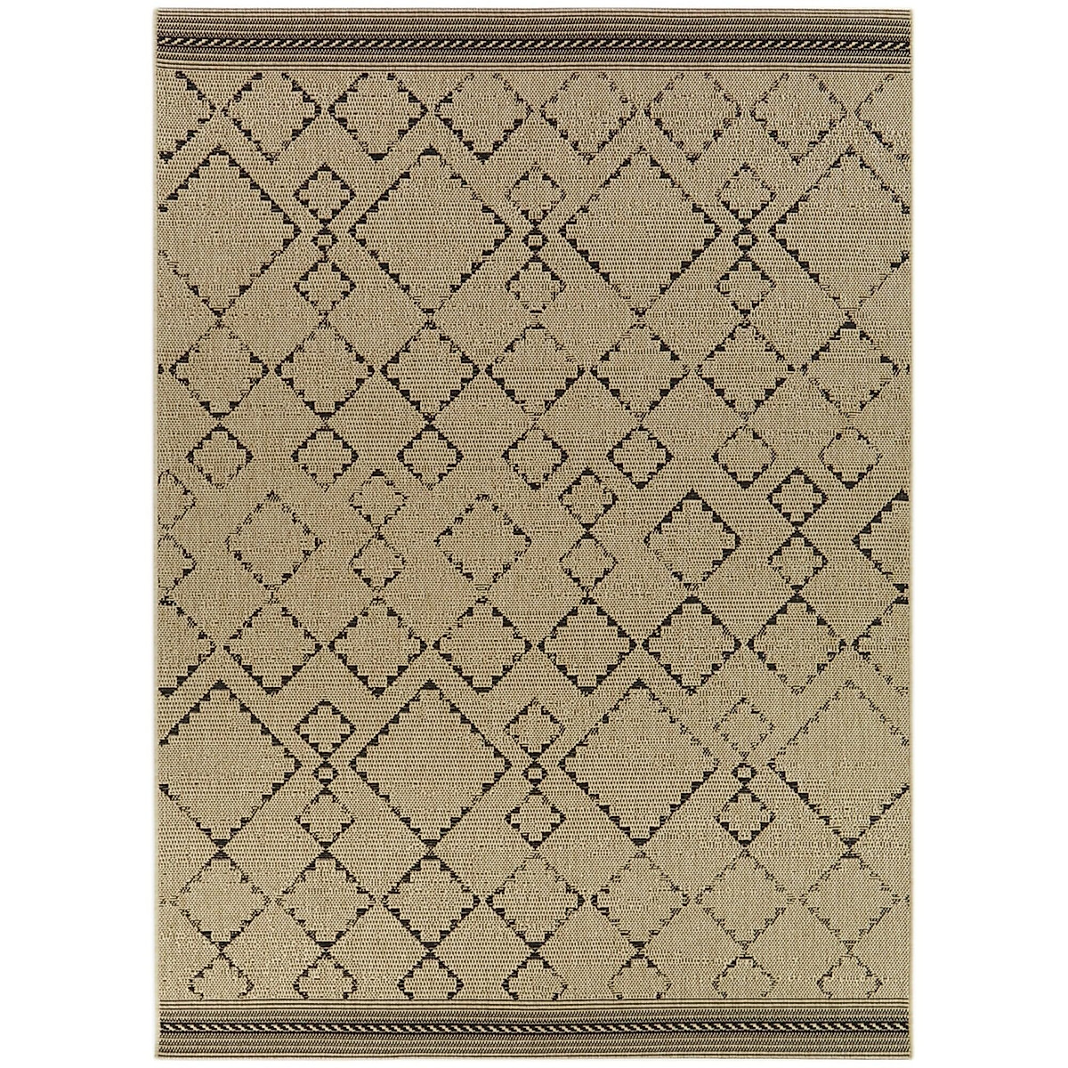BALTA Mattei Diamond Trellis Indoor/Outdoor Area Rug 5'3" x 7' - Brown/Black