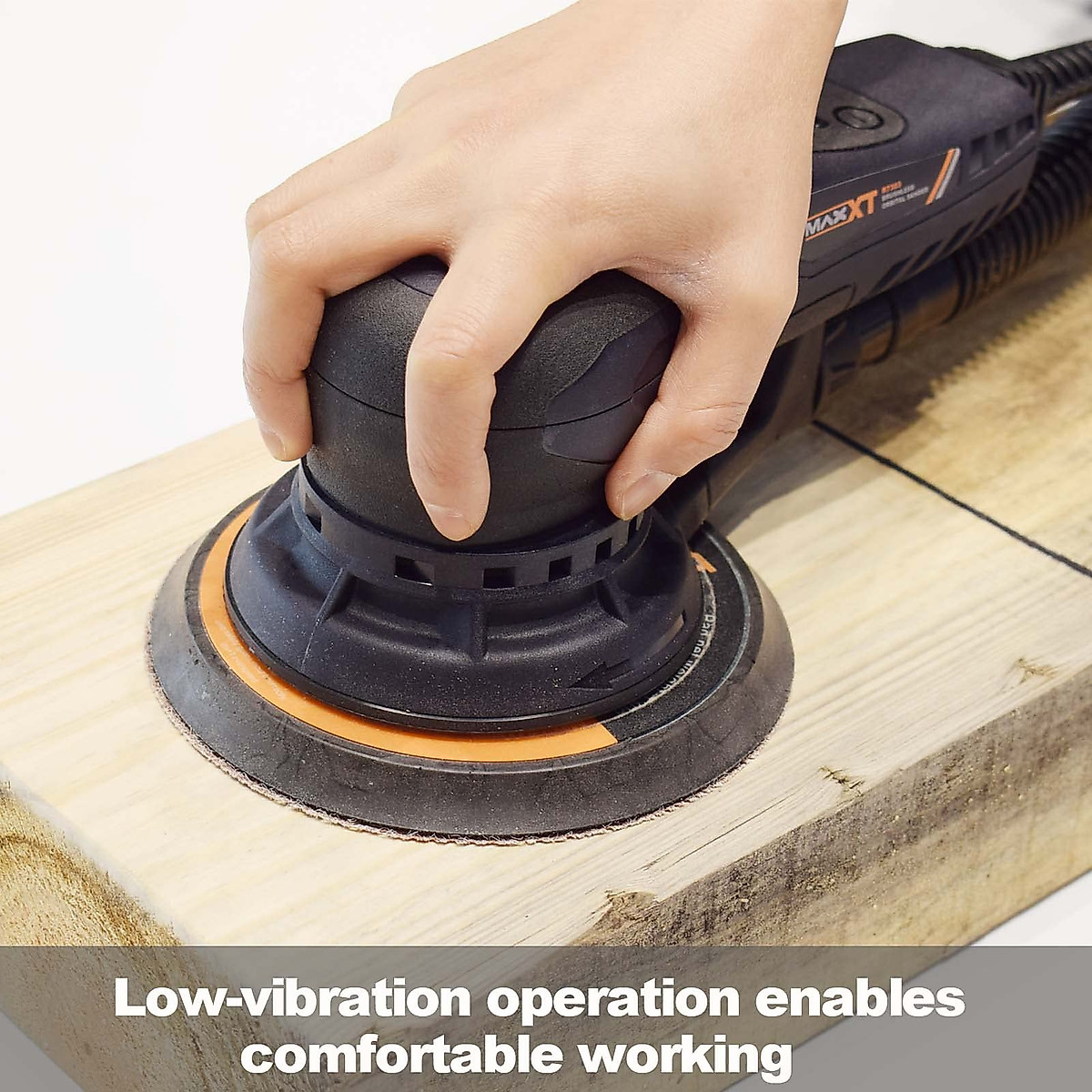 MAXXT Electric 5mm Random Orbital Sander Brushless 350W 3A Multi-function Variable Speed Electric Corded Orbital Sanders Machine with 10 Sanding Paper for Woodworking (R7303-2.5mmOrbit-EU)