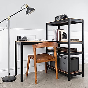 Kepsuul 4 Shelf Corner Module Customizable Shelving with L Brackets, Adjustable Tier Multipurpose Extra Tall Heavy Duty Metal Storage for Kitchen, Bedroom, Closet 32.1" W X 16.4" D X 76.9" H-Black