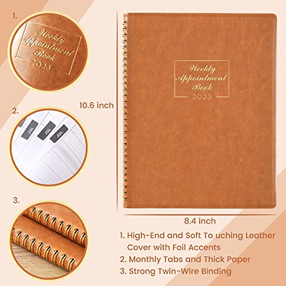 Weekly Appointment Book 2023 - Daily Hourly Planner 2023, January 2023- December 2023, 8.4" x 10.6", 15-Minute Interval, Flexible Soft Cover, Twin-Wire Binding, Perfect for Your Life