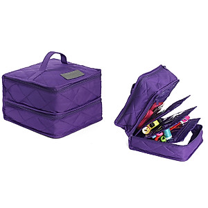 Earthwise Storage Bag Organizer Caddy Bag Container for Arts & Crafts, Scrapbooking , Beauty Makeup Case Caddy with Dividers For Cosmetics , Toiletries, Jewelry, Accessories