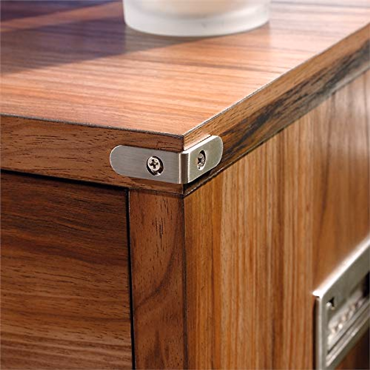 Sauder Vista Key 1-Drawer Wood Night Stand in Blaze Acacia