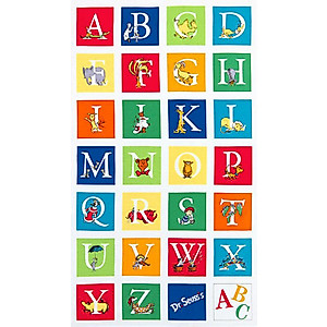1 Panel Dr. Seuss ABC Alphabet Adventure by Robert Kaufman 100% Cotton Quilt Fabric ADE-14694-267