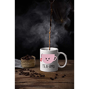 AW Fashions Tea Amo - Spanish I love You 11oz Fabulous Coffee Tea Mug Perfect for Women Funny Birthday Ideas for Her, Fiancee, Girlfriend, Wife, Mom Love you Mugs