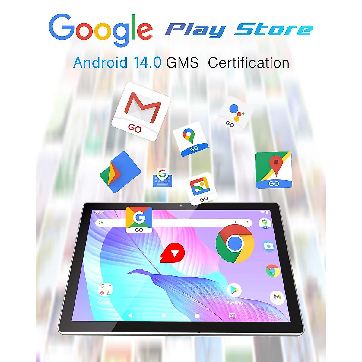 ATOZEE Tablet 10 Inch Android 14 Tablet with Keyboard Tablets Include Case Mouse Stylus 8GB RAM 64GB ROM 1TB Expandable Tablet 2MP+8MP Dual Camera 6000mAh Battery 5G WiFi-6 Bluetooth 2 in 1 Tablet PC