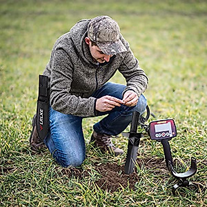 Metal Detector Shovel, LRLXE Sturdy Heavy Duty Double Serrated Edge Digger, Metal Detecting Digging Tool with Sheath for Metal Detection Digging, Garden Accessories for Planting, for Belt Mount