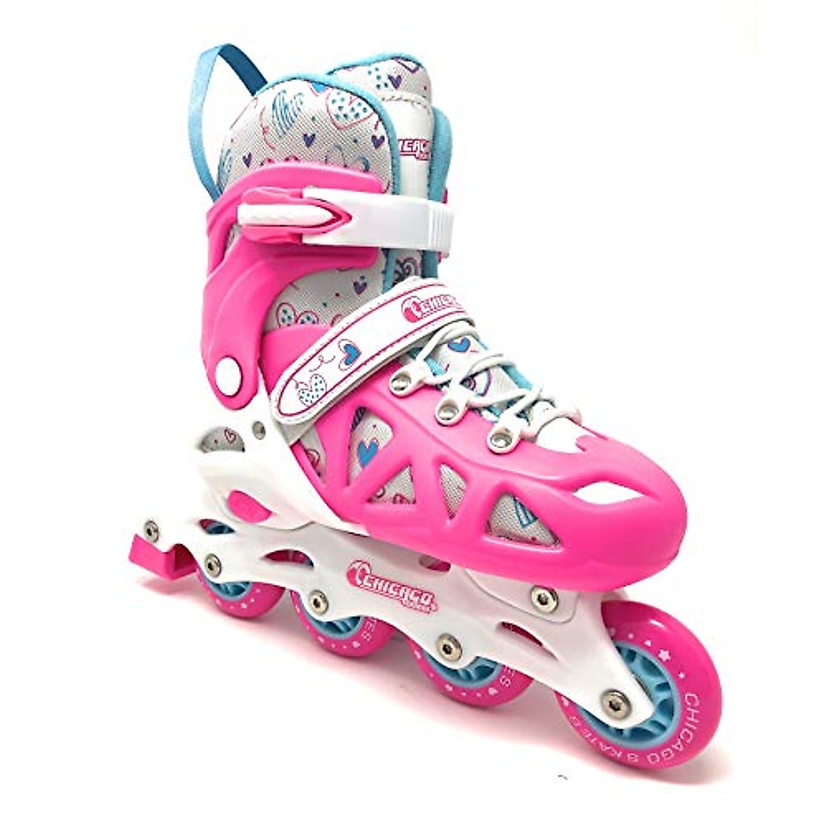 CHICAGO Skates Girls Inline Training Skate Combo Set - Pink/Purple - Small Sizes 10-13