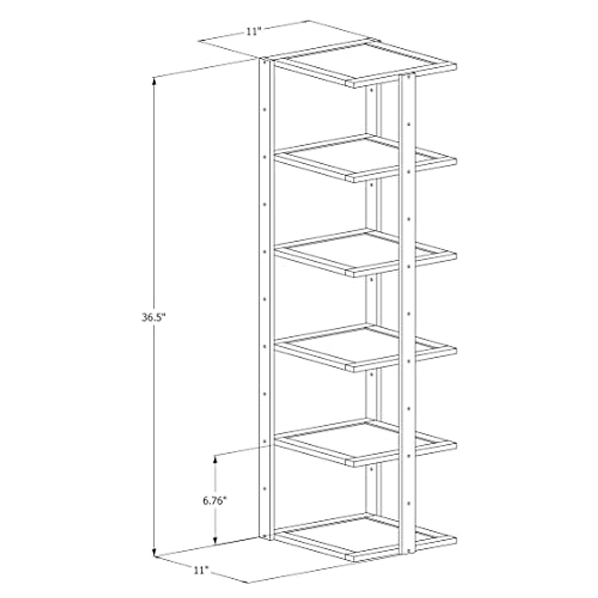 MoNiBloom Bamboo Narrow Shoe Rack Storage Space Saving Single Pairs Shoe Organizer for Small Spaces Corner Bedroom Hallway Entryway Balcony Patio (6 Shelves, Natural)