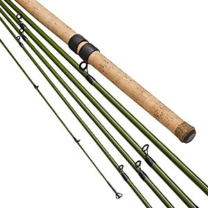 Center Pin Float Fishing Rod 13 Feet 6-10lbs 6 Pieces Carbon Sections Wooden Cork Handle Lure Weight 1/8-1/2oz Centerpin Fishing, Brown