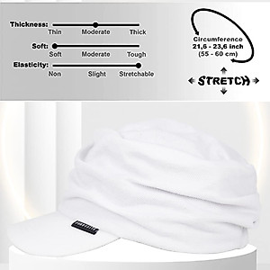 Ruphedy Newsboy Cap for Women Summer Chemo Headwear Hair Loss Cancer Hat with Brim (White)