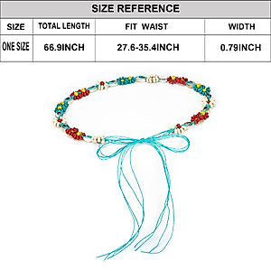 ILuvatar Women's tassel knotted belt thin belt women's Bohemian style cross knotted hand woven belt Wooden beads knotted waist rope