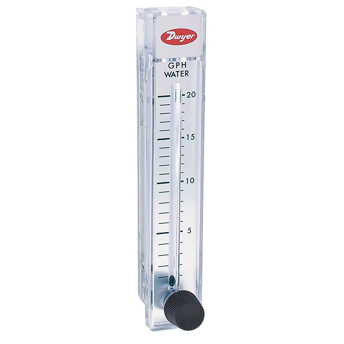 Dwyer® Rate-Master® Flowmeter, RMB-49-SSV, 5% Acc, .5-5 SCFH air, SS Valve, PC Body