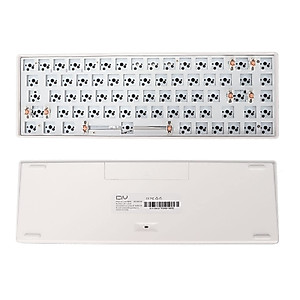Yoidesu 65% Custom Gaming Keyboard, 64 Keys 2.4G/BT 5.0 Modular DIY Mechanical Keyboard Kit Hot Swappable Switche Keyboard(White)
