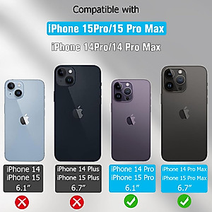 OUYTEU 3*Pack（Silver Diamond） Camera Lens Protector Glass for iPhone 15 Pro and iPhone 15 Pro Max, Ultra HD, Anti-Scratch,Case Friendly,Easy Install,Compatible iPhone 14 Pro and iPhone 14 Pro Max