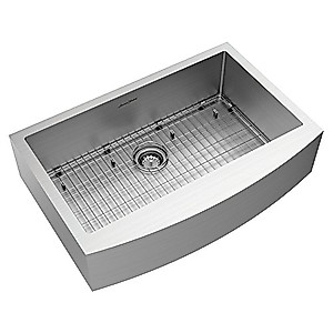 American Standard 18SB.9332200A.075 Pekoe 33X22-Inch Apron Sink With Grid And Drain, Stainless Steel