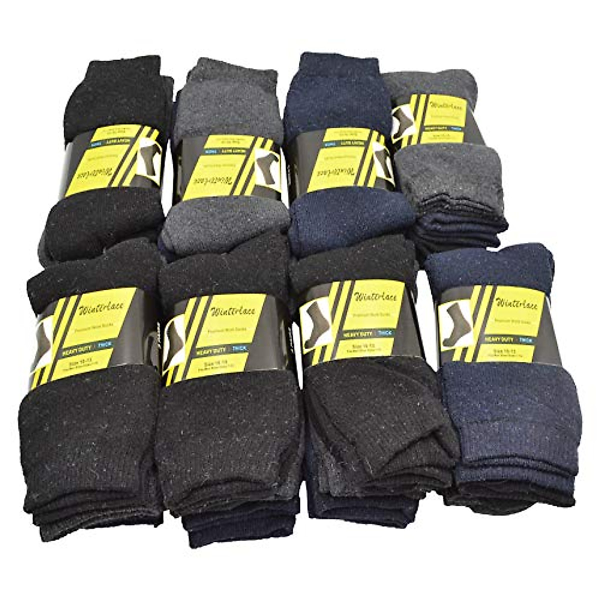 48 Pairs Bulk Thermal Work Socks for Men, Heavy Duty Thick Winter Boot Sock