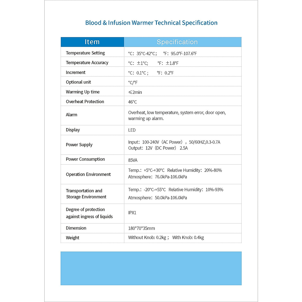 ZHUOSHANG Veterinary IV Fluid Warmer with Temperature Control, Display in Fahrenheit or Celius and Increment in 0.1ml per Hour