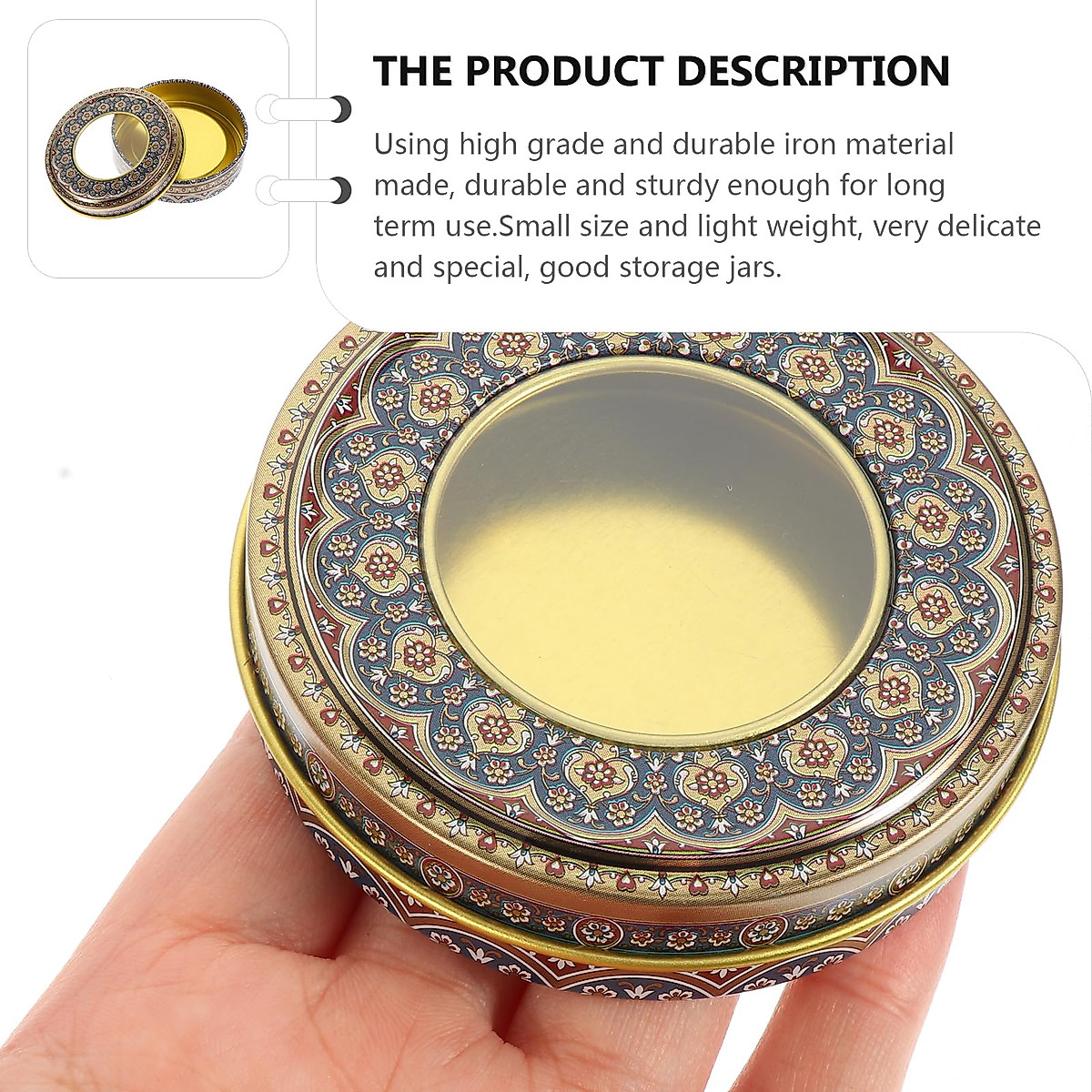 JOINPAYA Pill Case Purse: Medicinal Storage Cans Sealed Saffron Jars Iron Canisters for Travel Portable Storage Boho Vintage 2.75in 10pcs