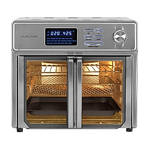 Kalorik 26 QT Digital Maxx Air Fryer Oven, Includes Cookbook. Sears up to 500 degrees F, Stainless Steel (Renewed)