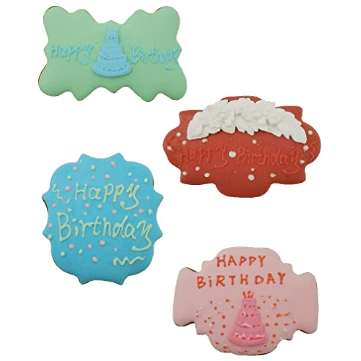 4 pcs of Plaque Cookie Cutters Set, Stainless Steel Wedding Frame Fondant Cutters Baking DIY Molds